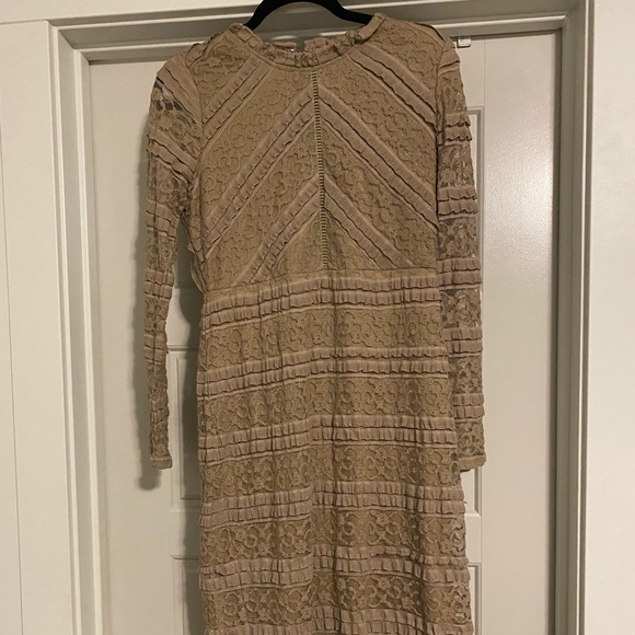 bohme | Dresses | Tan Lacy Dress | Poshmark